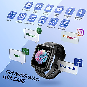 Smart Watch, 1.5 Inch HD Touch Screen Fitness Watch，18 Sport Modes IP68 Waterproof Fitness Tracker with Heart Rate Tracker Blood Oxygen Sleep Monitor, for iPhone Android Men Women