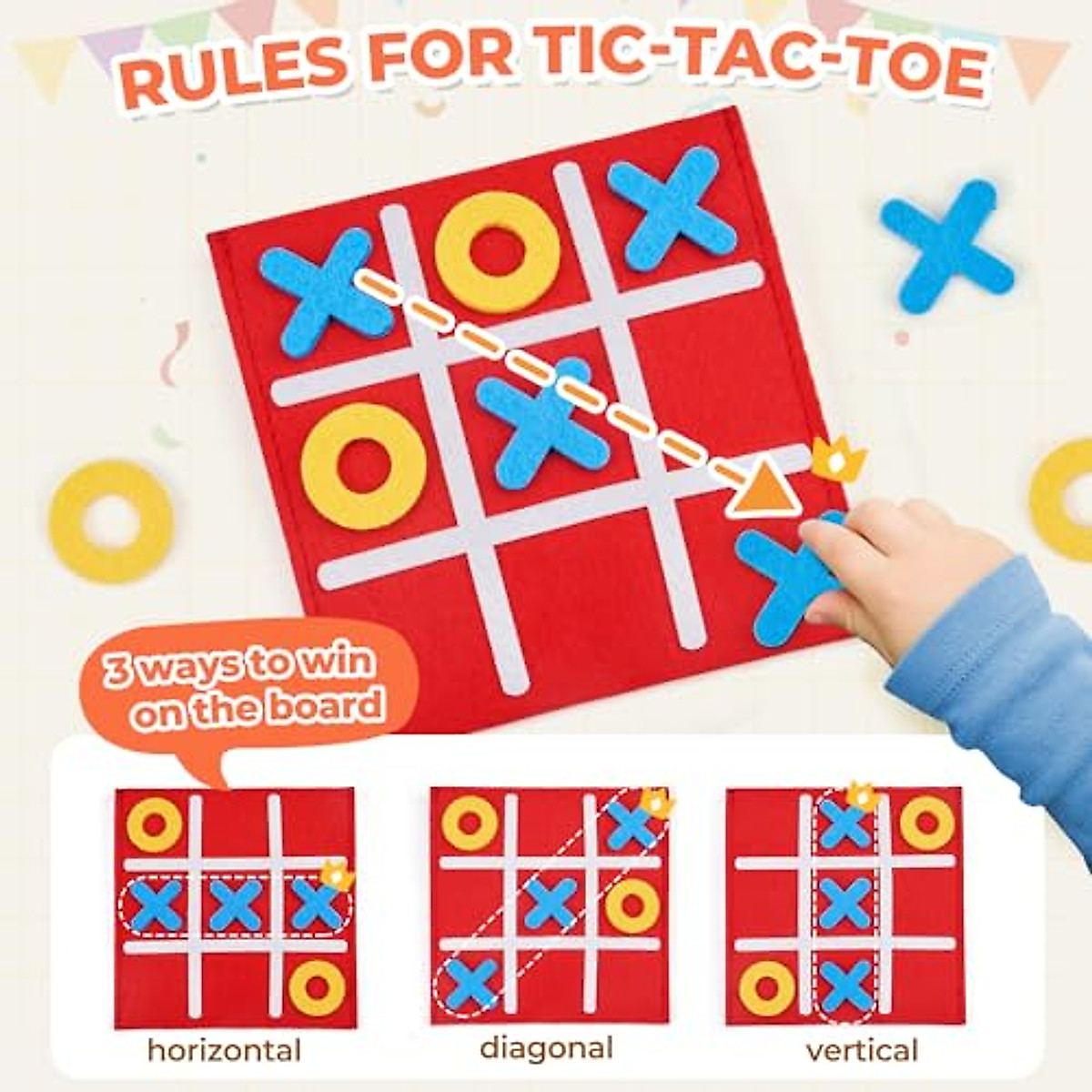 JoyCat Tic Tac Toe Strategic Board Game for Kids and Family,Birthday Party Favors,Classic Educational Toys for Goodie Bag Stuffers,Gifts for Students with Envelope,Easy to Store(Bulk Pack of 30)