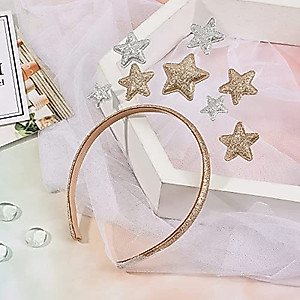 Minkissy Glitter Star Headband Star Headpiece Halloween Headband Funny Hairband Christmas Party Headwear Holiday Festival Hair Accessories for Girls Kids Women