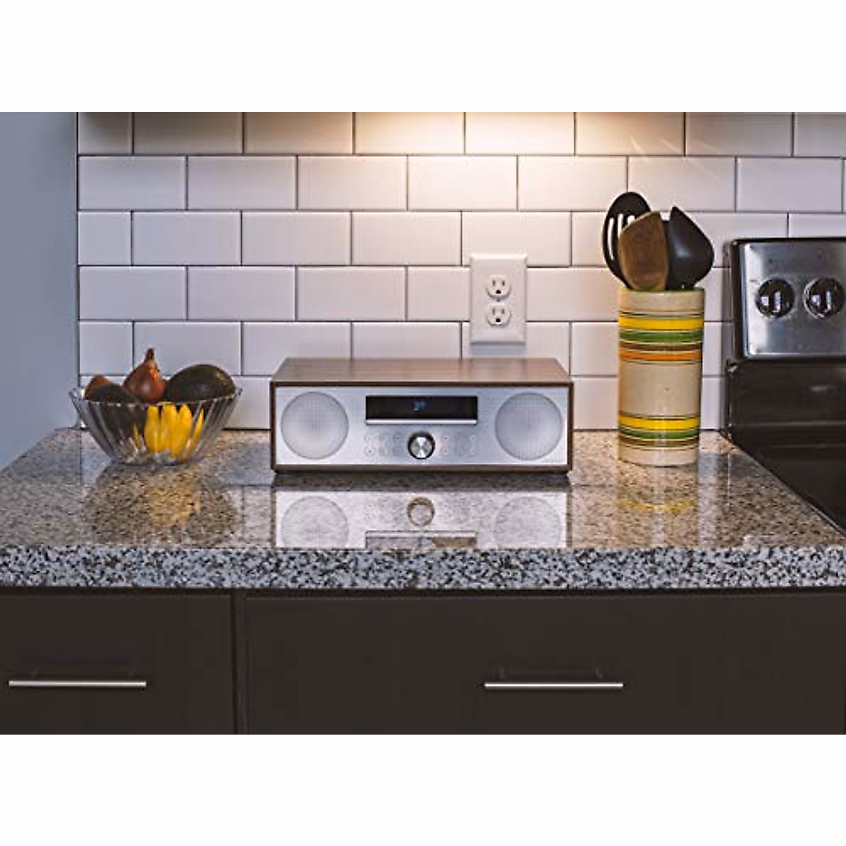 Crosley CR3501A-WA Fleetwood Bluetooth FM Clock Radio and CD Player, Walnut