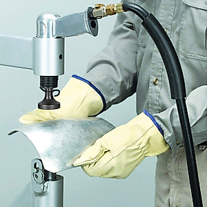 Heavy Duty 6 Pcs Air Hammer Rivet Bits Set, Hammer Bits Accessories 0.401 Shank Pneumatic Chisel Air Hammer Smoothing Extended Length Tool Kit with Spring