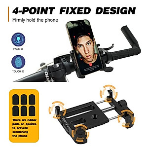 Cycleafer Bike Phone Holder & Motorcycle Phone Mount for Hands-Free Navigation with iPhone 14 Plus/Pro Max, 13 Pro Max, S9, S10 & Other 4.7"-6.8" Smartphones, Scooter Phone Clip