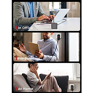 AMEGAT USB C Charger 65W, 3-Port GaN III Fast Charger Block PPS PD 3.0, Compact Foldable Wall Charger for MacBook Pro/Air, Dell XPS 13, iPhone 15/Pro, iPad Pro, Galaxy S23, Steam Deck, and More