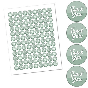 Big Dot of Happiness Sage Green Elegantly Simple - Guest Party Favors Round Candy Sticker Favors - Labels Fit Chocolate Candy (1 Sheet of 108)
