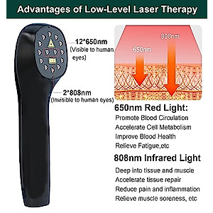 iKeener Vet Device for Pets,Red Light Therapy for Pain Relief,Muscle & Joint Pain from Dog Arthritis,Handheld Infrared Light with 660nm & 850nm Wavelengthsm for Dogs,Cats,Horses (Black)