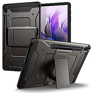 Spigen Tough Armor Pro Designed for Galaxy Tab S7 FE 12.4" 2021 Case with S Pen Holder (2021) - Gunmetal