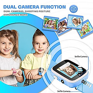 Ziegoal Kids Smart Watch for 3-12 Year Old Boys Toddler HD Dual Camera Multifunction Touch Screen Smartwatch with Game Educational Toys Birthday for Boys Age 4 5 6 7 8 9