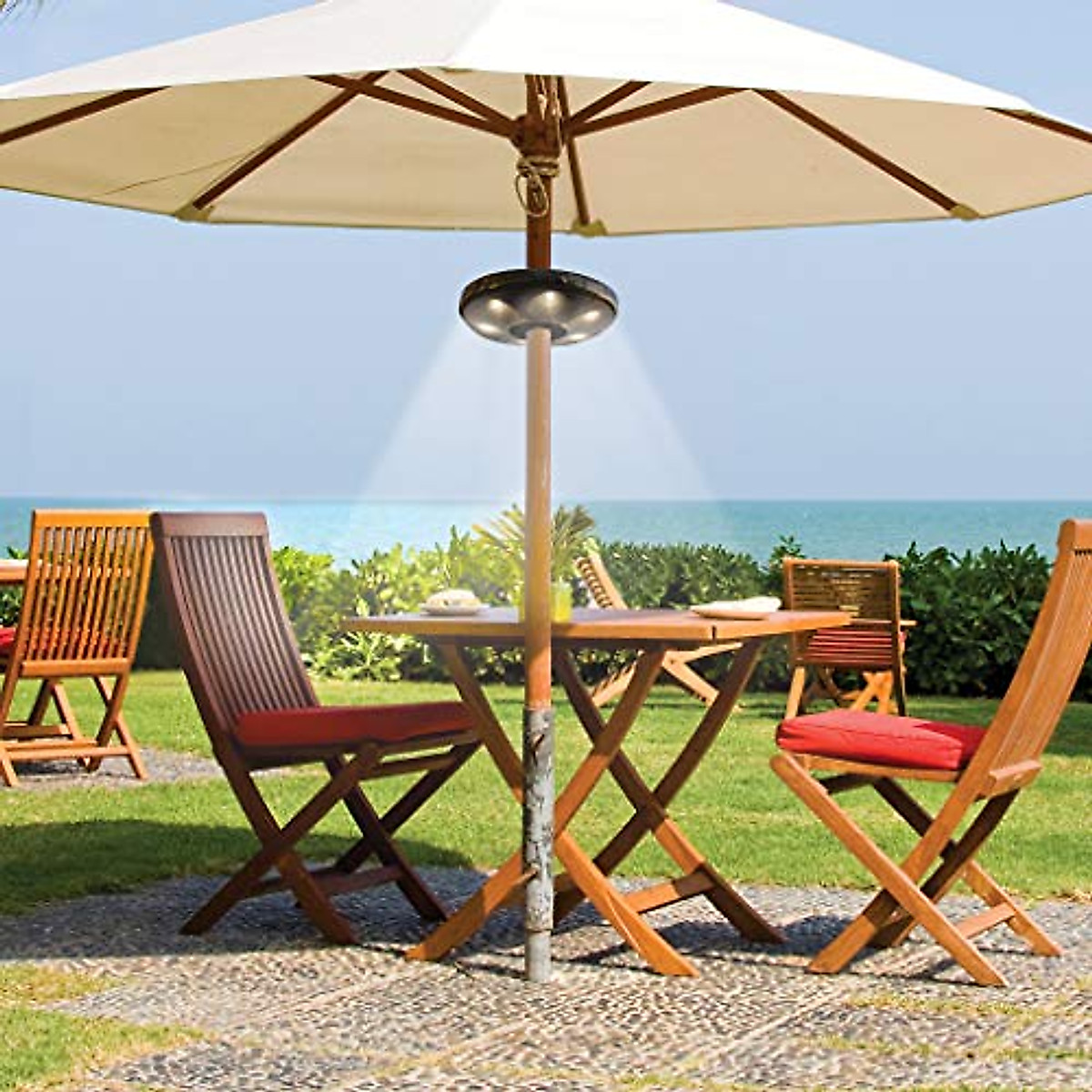 Brilliant Evolution LED Patio Umbrella Light with Remote | Outdoor Lights for Outside Lighting Battery Operated