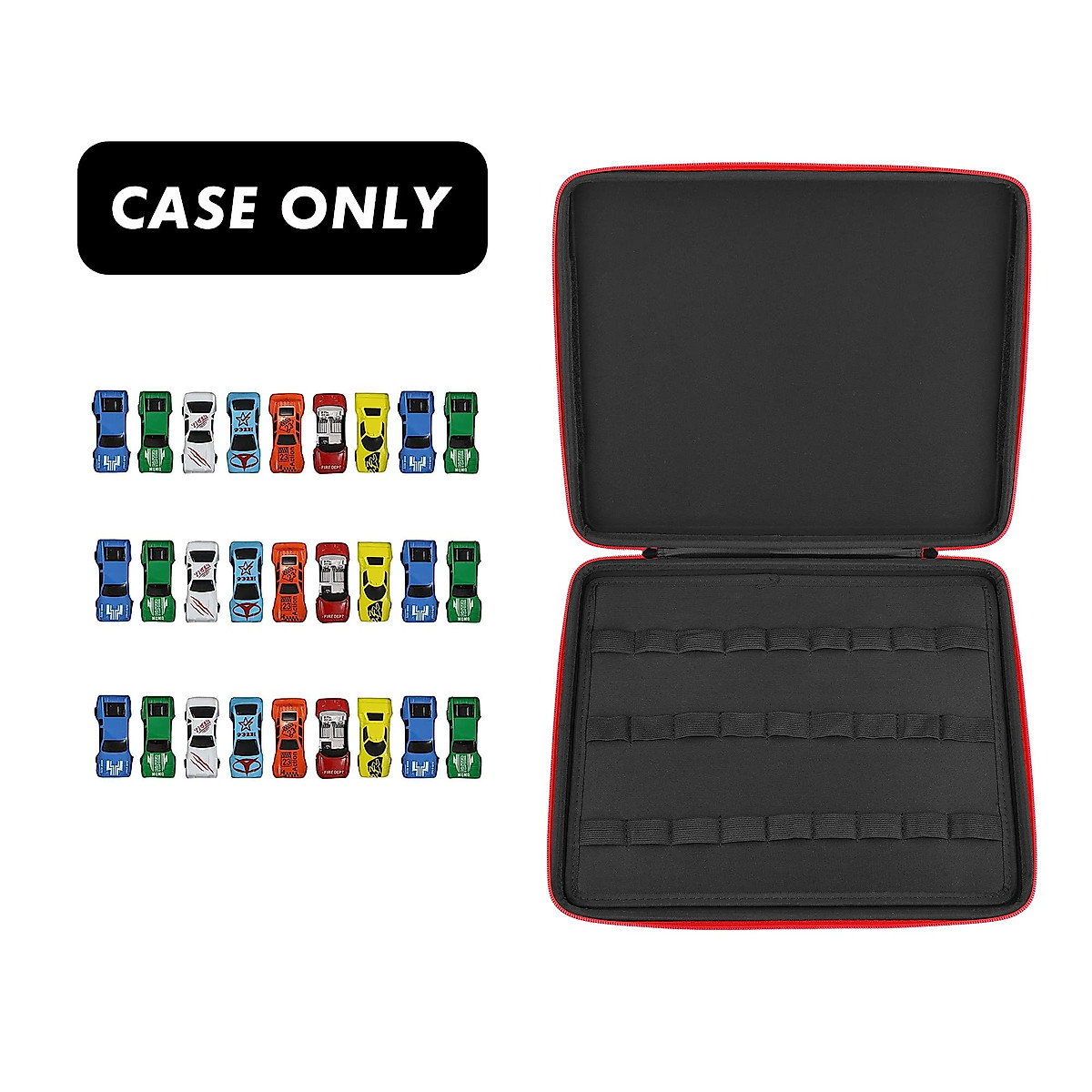 Brappo Hard Portable Toy Organizer Compatible Hot Wheels Cars and Matchbox Cars,Holds 27 Hot Wheels children's toy cars.(Box Only)