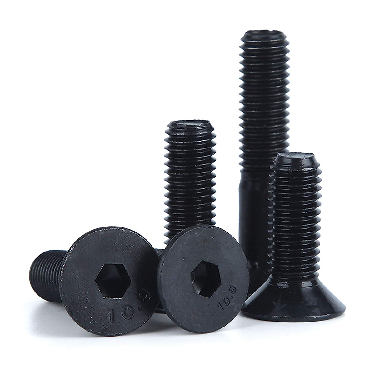 50 Pcs M6-1.0 x 16mm Flat Head Socket Cap Screws, Alloy Steel Grade 10.9, DIN 7991, Allen Socket Drive,Hex Drive,Black Oxide Finish (M6-1.0 x 16mm)