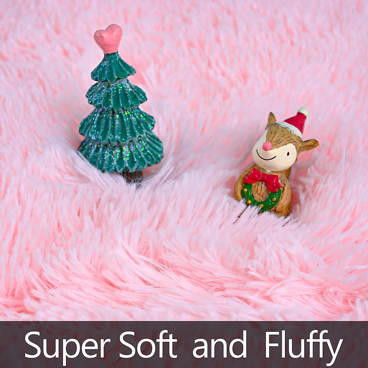 Lascpt Area Rugs for Living Room, Super Soft Fluffy Fuzzy Furry Shag Rug for Bedroom, Pink, 3x5, Plush Carpet Home Decor for Girls Kids Dorm Room, Accent Indoor Non-Slip Cute Baby Nursery Rug