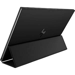 HP E14 FHD (1920 x 1080) Portable Travel Monitor Bundle with USB Type-C, Black Marble Bluetooth Folding Wireless Keyboard, and Black Pebble M355 Bluetooth Wireless Mouse