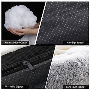 Dekeyoo Pet Couch Protector, Waterproof Calming Dog Bed for Large Dogs Plush Dog Mat Dog Sofa, Pet Furniture Cover with Soft Neck Bolster, Machine Washable Dark Grey Large