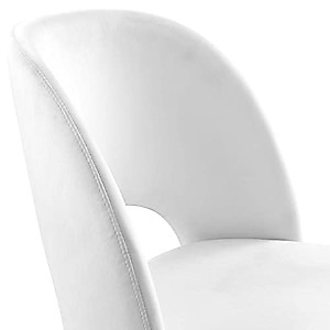 Modway Rouse Performance Velvet Dining Side Chair in White 23 x 20 x 32