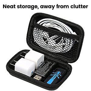 Earbud Case, RISETECH Earphone Carrying Case Holder Storage Mini Bag Headphone Small Pouch Cell Phone Accessories Organizer for EarPods Airpods Beats Flex Bose Wired Earbuds USB Cable Wall Charger