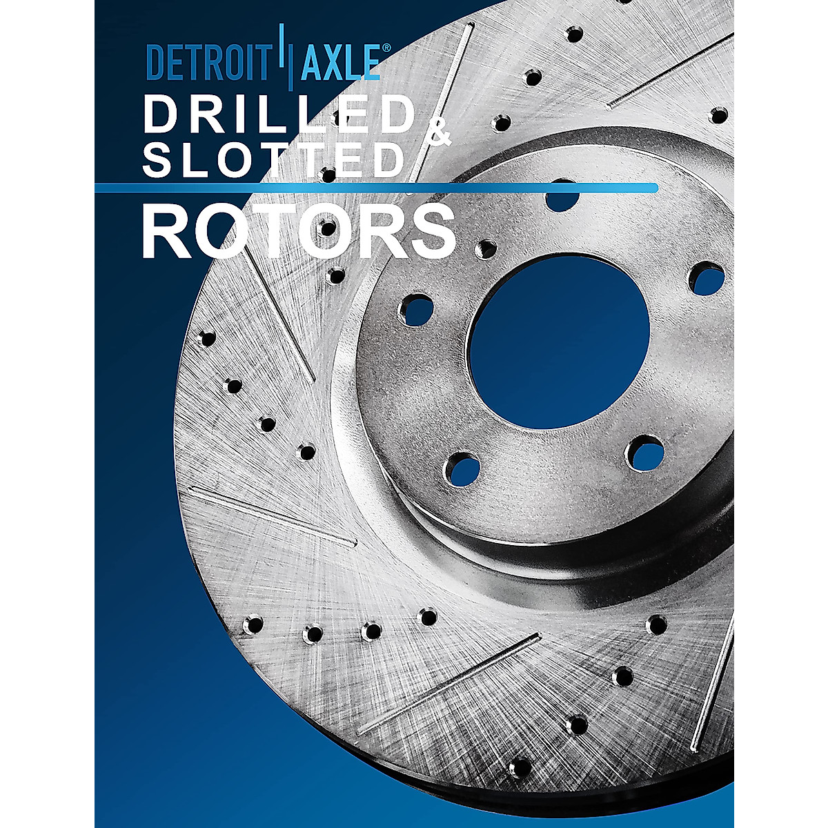 Detroit Axle - Brake Kit for 2013-19 Nissan Pathfinder Infiniti QX60, 15-19 Murano Replacement 12.58" inch Front & 12.13" inch Rear Drilled Slotted Brake Rotors 2015 2016 2017 18 Ceramic Brakes Pads