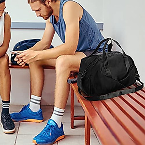 Lyellfe Sports Gym Bag, Waterproof Travel Duffel Bag, Weekender Tote Bag with Shoe Compartment, Large Capacity Overnight Bag for Men Women, Labor and Delivery