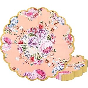 Talking Tables Truly Scrumptious Pack of 20 Floral Scalloped Napkins | Vintage Afternoon Tea Party Tableware For Decoupage, Birthday, Baby Shower, Bridal Shower, Mother's Day, multi, "12"""