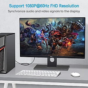 TECHTOBOX VGA to Displayport Cable VGA to DP Male to Male Cable Converter Support 1080P Full HD from PC Laptop Graphics Card to Monitor Display or Projector - 6.6FT