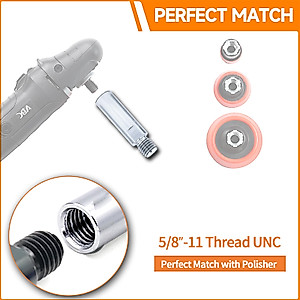 Bridiof 5/8"-11 Rotary Extension Shaft, 3" & 3" & 5", 3 pcs Aluminum Connecting Rod Extender for Car Polisher, Angle Grinder, Backing Plate