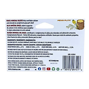 Penn-Plax Bagel Mineral Blocks for Small Animals – Great Source of Calcium – Perfect for Hamsters, Gerbils, Gunina Pigs, Ferrets, Rabbits, Mice and More – 2 Pieces