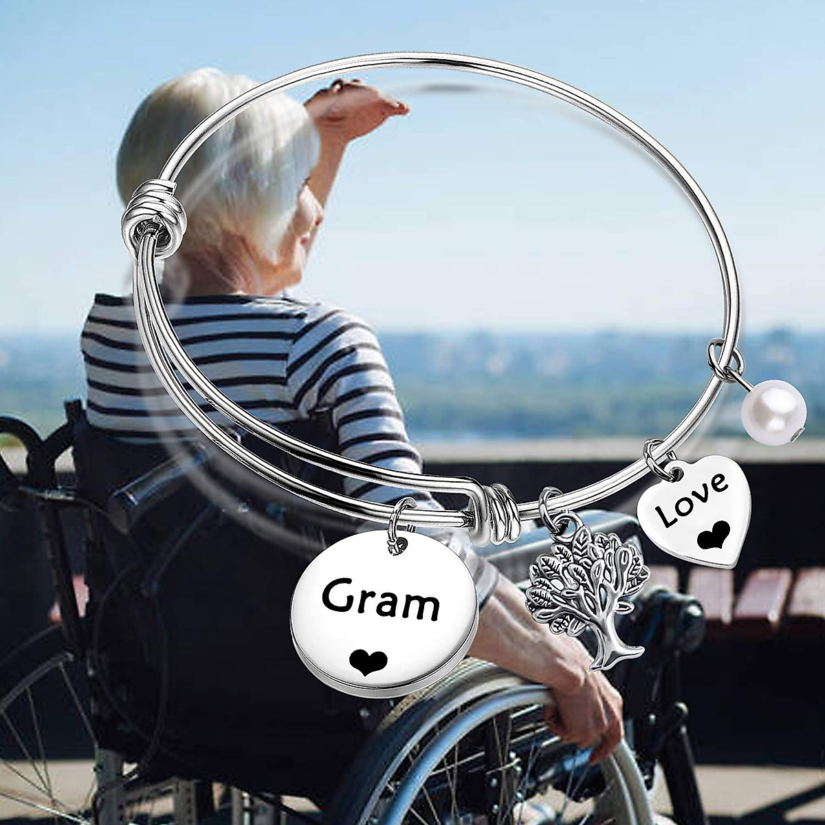 ENSIANTH Gram Bracelet Grandma Gift Mother’s Day Jewelry Gift Idea for Grams (Gram Bracelet)