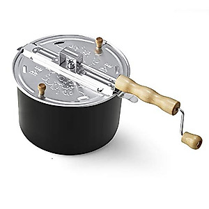 Cook N Home 02700 6-Quart Aluminum Stovetop Popcorn Popper, Black