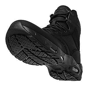 LARNMERN Non Slip Mens Boots Hiking Slip Resistant Shoes Air Cushion Side Zipper Comfort Botas Militares Hombre Zapatos de Trabajo Black 10.5