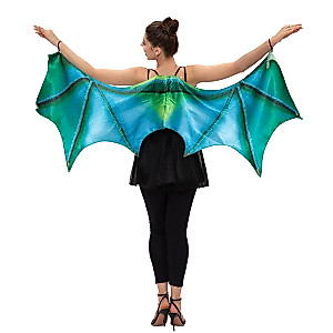 Seasons Halloween Women Dragon Cape Wings,Green or Purple (One Size Fits Most) (Green)