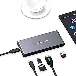 CHAW Usb3.0 Hdmi Tf Type-C Hub Multi-Function Docking Station Portable 2-in-1 Metal External Solid State Drive, Compatible with Most Mac, Huawei, Hp, Dell and Lenovo Models
