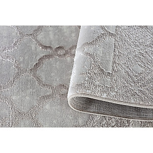 GLORY RUGS Modern Abstract Trellis Area Rug 5x7 Rugs Cream Beige for Home Office Bedroom and Living Room