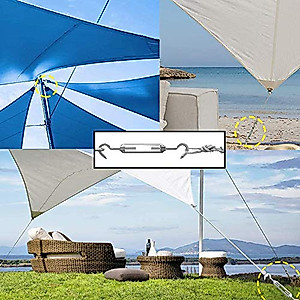 FOLUXING Shade Sail Hardware Kit for Rectangle or Square Sun Shade Sail Installation in Patio Lawn Garden, 304 Grade Stainless for Garden Outdoors(40Pcs)
