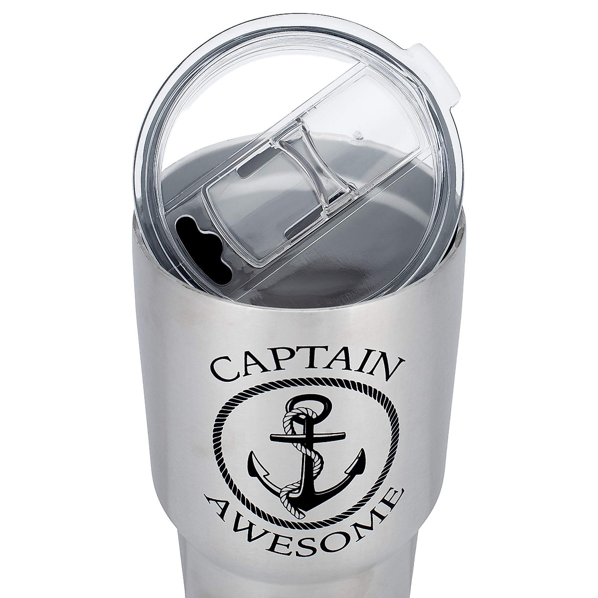 Elanze Designs Captain Awesome 30 Oz Stainless Steel Travel Mug with Lid