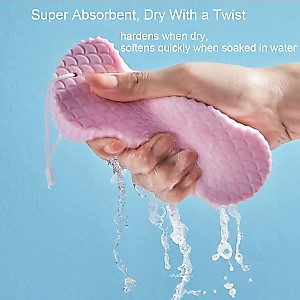 WFWJ 3Pcs Magic Exfoliating Bath Sponge,3D Super Soft Exfoliating Bath Sponge,Exfoliating Sponge Remover Dead Skin for Adults Children and Pregnant Women,Reusable(Blue+Pink+Gray)