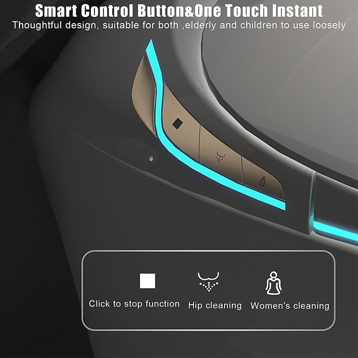 Juebueix Smart Bidet Toilet, Smart Toilet with Bidet Built in for Bathrooms, Foot Sensor Operation, Toilet with Warm Water Sprayer & Dryer,Heated Bidet Seat, Auto Smart Toilet Bidet with LCD Display