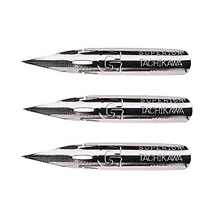 MyLifeUNIT Tachikawa Comic G Nib, Manga G-Pen Nib, Pack of 3