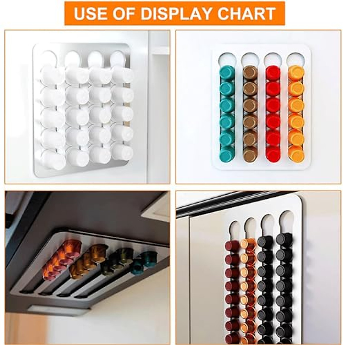 Coffee Capsule Holder, Large Capacity Coffee Capsule Stand Foam Bonding Pads Technology Save Space Capsule Organize Container for Home Hotel or Office