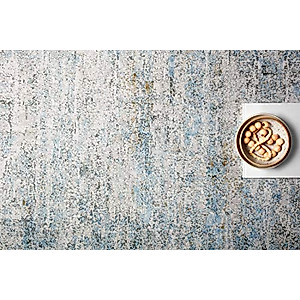 Loloi II Drift Collection DRI-03 Ivory/Sky, Contemporary 7'-6" x 9'-6" Area Rug