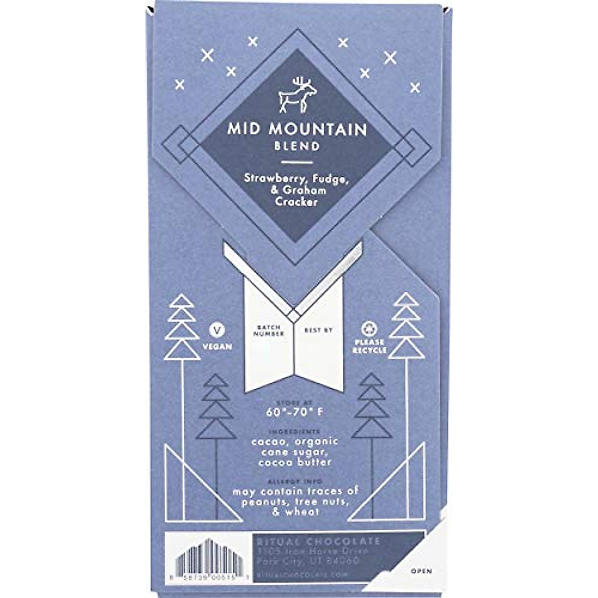 RITUAL CHOCOLATE Mid Mountain Blend 70%, 2.12 OZ