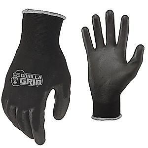 Gorilla Grip Gloves, Max Grip, All Purpose Work Gloves, Slip Resistant, Nylon Shell, X-Large, 5 Pairs