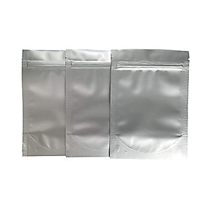 Resealable Stand Up Mylar Bags/Pouches - 7.5 Mil 5"x7"x3" - Genuine Aluminum Foil-Lined Gusset Bag for Long Term Food, Freeze Drying, Survival Storage Container (50 and 100) (50)