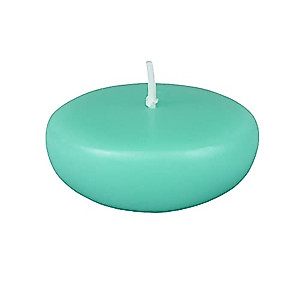 Zest Candle 24-Piece Floating Candles, 2.25-Inch, Aqua