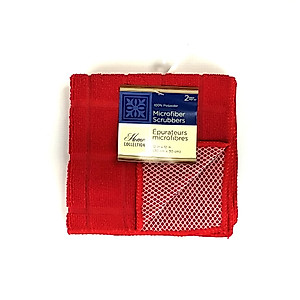 Microfiber Dish Towel Dish Rag Pack of 3 Dish Towel & Dish Rags Set Red Kitchen Cleaning Supplies Kitchen Accessories Microfiber Cleaning Cloth Dish Washing Cleaning Supplies