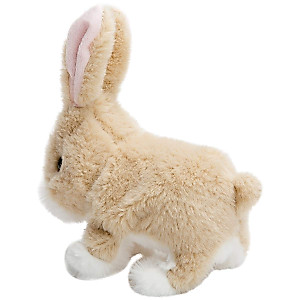 HollyHOME Plush Rabbit Easter Electronic Interactive Toy Jumping,Wiggle Ears,Mouth Moving Bunny Toy 7 Inches Tan Gifts for Kids