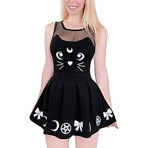 Littleforbig Cotton Romper Onesie Pajamas Bodysuit - Luna Onesie Skirt Set S Black