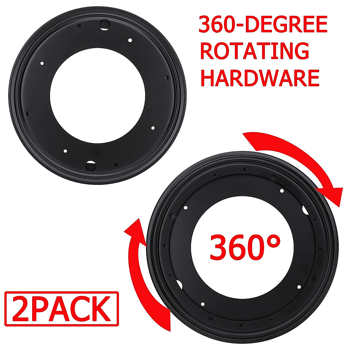 CEE 2Pack 12inch Round Lazy Susan Turntable Bearing Plate 516” Thick Lazy Susan Hardware, Rotating Swivel Plate with 1000 lb Load Capacity, Lazy Susan Turntable Base for Serving Tray, Table, Kitchen
