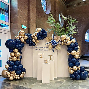 NISOCY Navy Blue Latex Balloon Arch Kit, 102PCS 18In 12In 10In 5In Navy Blue Balloons Arch Garland for Baby Shower Graduation Birthday 4th of July Independence Memorial Day Patriotic Party Decorations