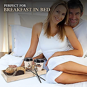 Hammont Wooden Nested Serving Trays - Five Piece Set of Rectangular Shape Wood Trays for Crafts with Cut Out Handles | Kitchen Nesting Trays for Serving Pastries, Snacks, Mini Bars, Chocolate