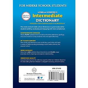 Merriam-Webster's Intermediate Dictionary, Newest Edition, (The Authoritative Middle School Dictionary)