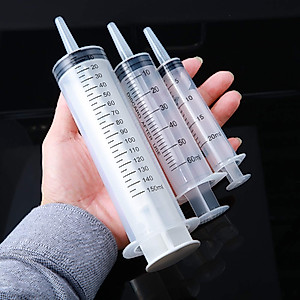 Nuanchu 8 Pieces Large Plastic Syringe Set, Animals Syringes Liquid Measuring Syringe Tools for Dispensing, Animals Feeding, Watering and Multiple Uses (20ml, 60ml,150ml)